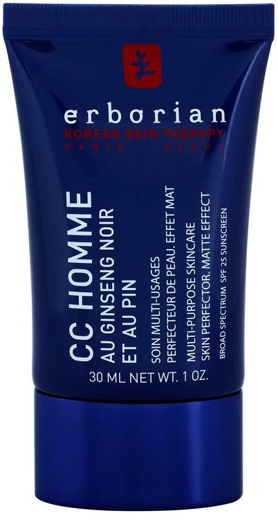Erborian CC Cream Men, crème hydratante unifiante effet matifiant SPF ...
