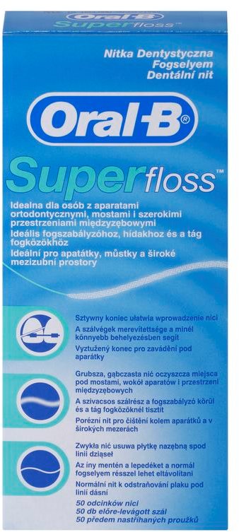 Oral B Super Floss, Dentale Flosdraad voor Beugels en Implantaten ...