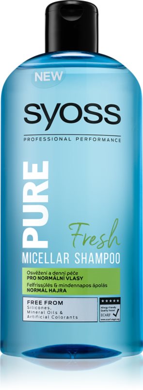 Syoss Pure Fresh, Erfrischendes Mizellenshampoo für normales Haar ...