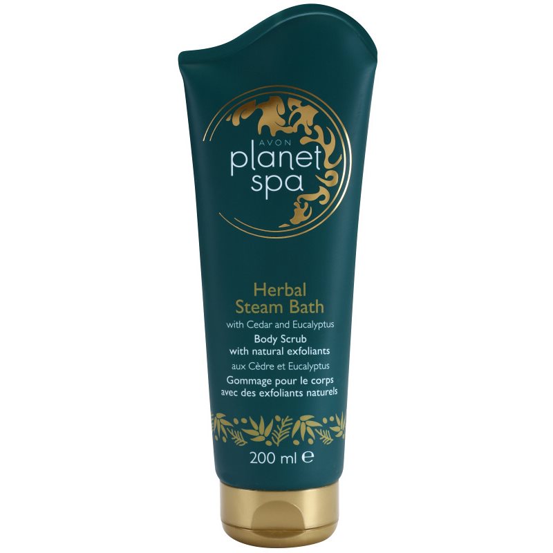 Avon Planet Spa Herbal Steam Bath, Body Scrub with Cedarwood and ...
