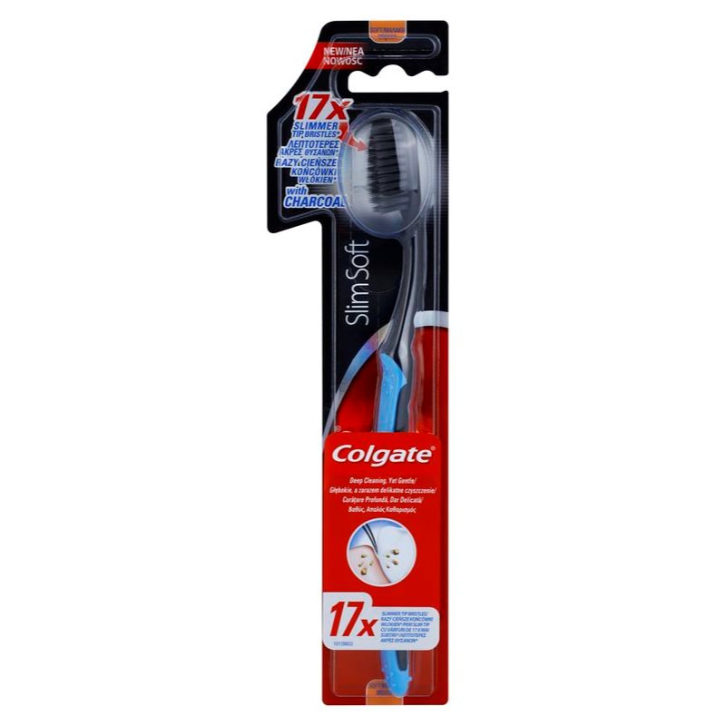 Colgate Slim Soft Charcoal, brosse à dents au charbon actif soft ...