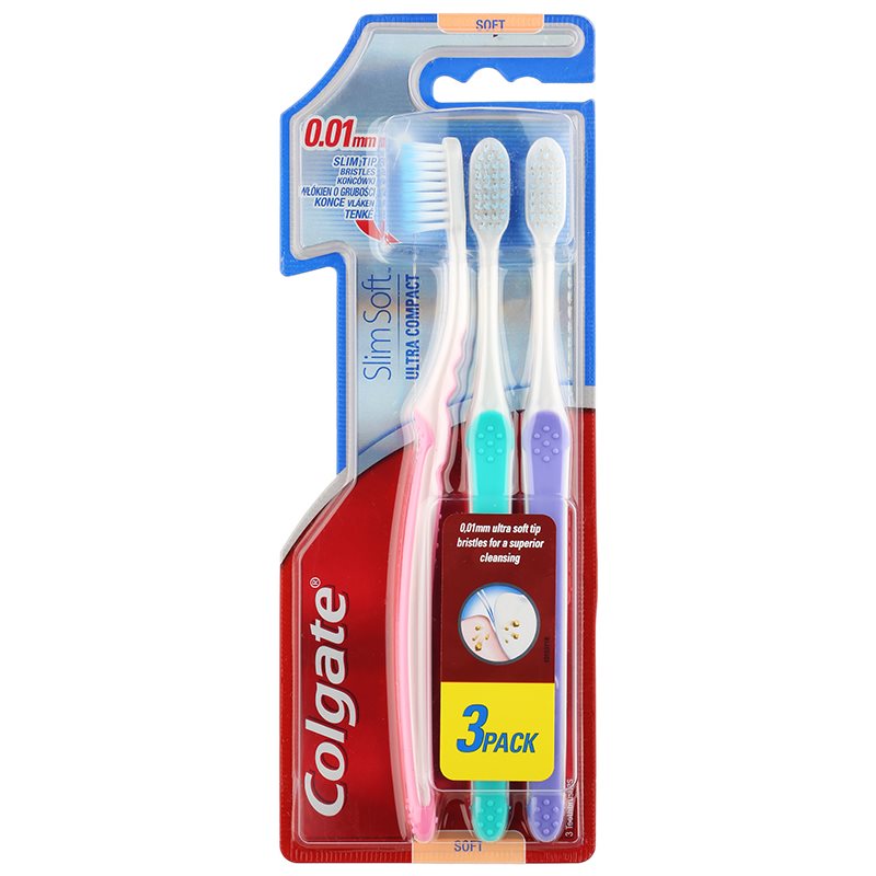 COLGATE SLIM SOFT ULTRA COMPACT brosses à dents soft 3 pcs | notino.fr