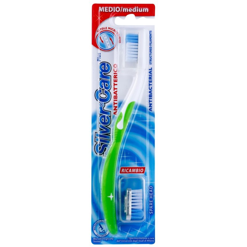 SilverCare Plus Structured Filaments, Antibacterial Toothbrush with ...