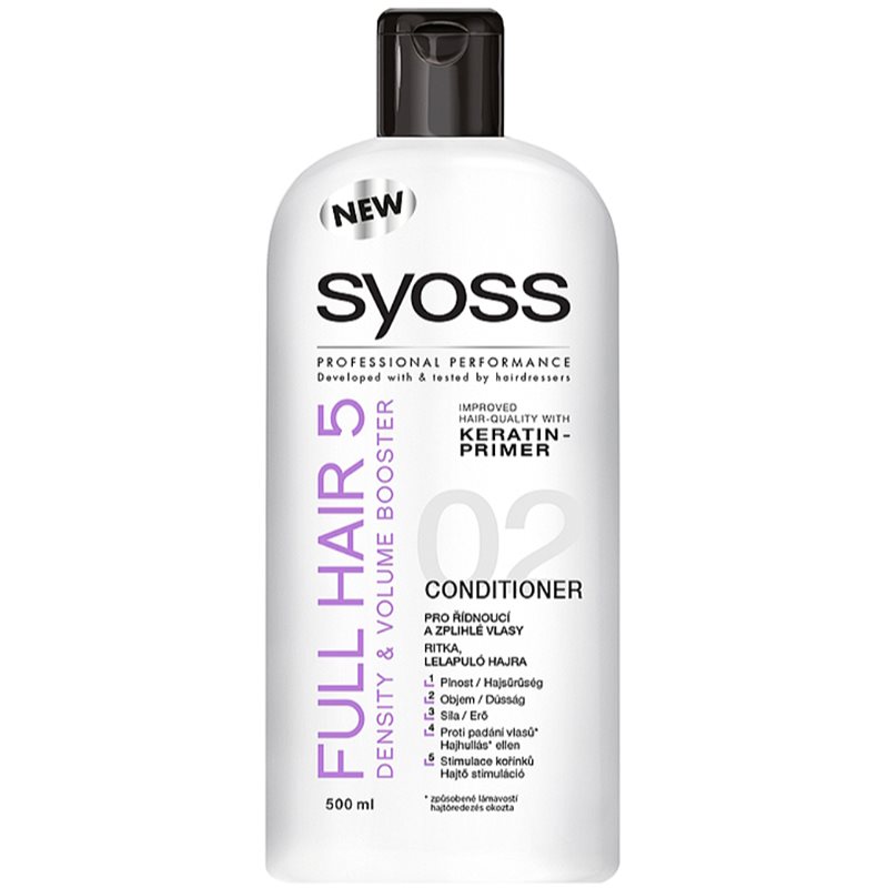 Syoss Full Hair 5 Density & Volume, kondicionér pro řídnoucí a zplihlé ...