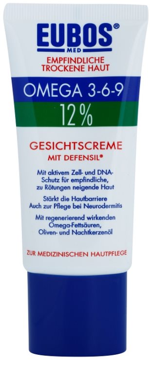 Eubos Sensitive Dry Skin Omega 3-6-9 12%, crema protettiva viso con ...