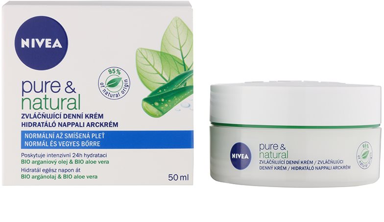 Nivea Visage Pure & Natural, Moisturizing Day Cream for Normal and ...
